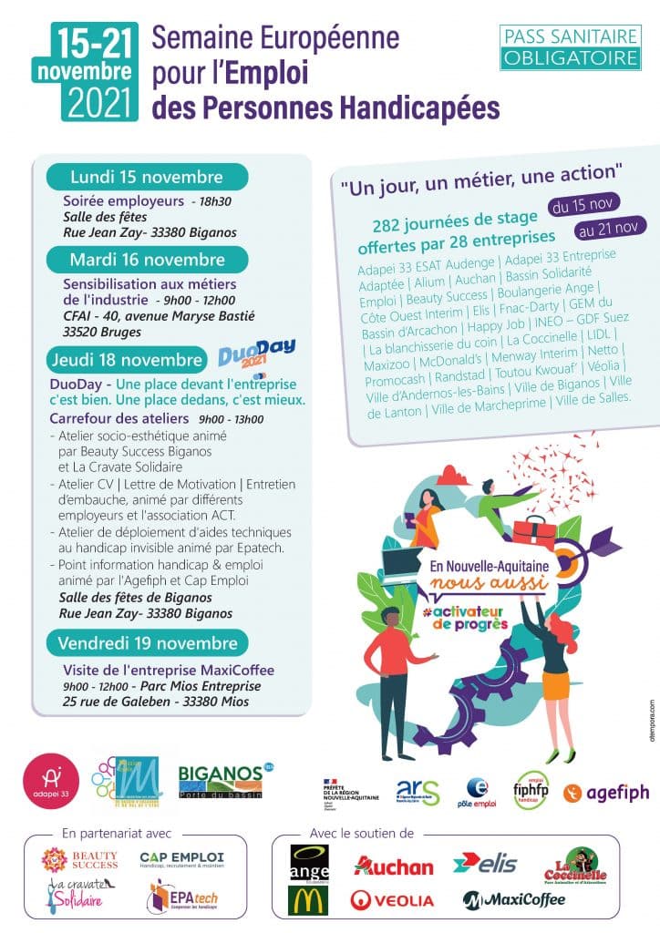 Semaine Européenne pour l'Emploi des personnes handicapées - du 15 au 21 novembre 2021 - Adapei ...