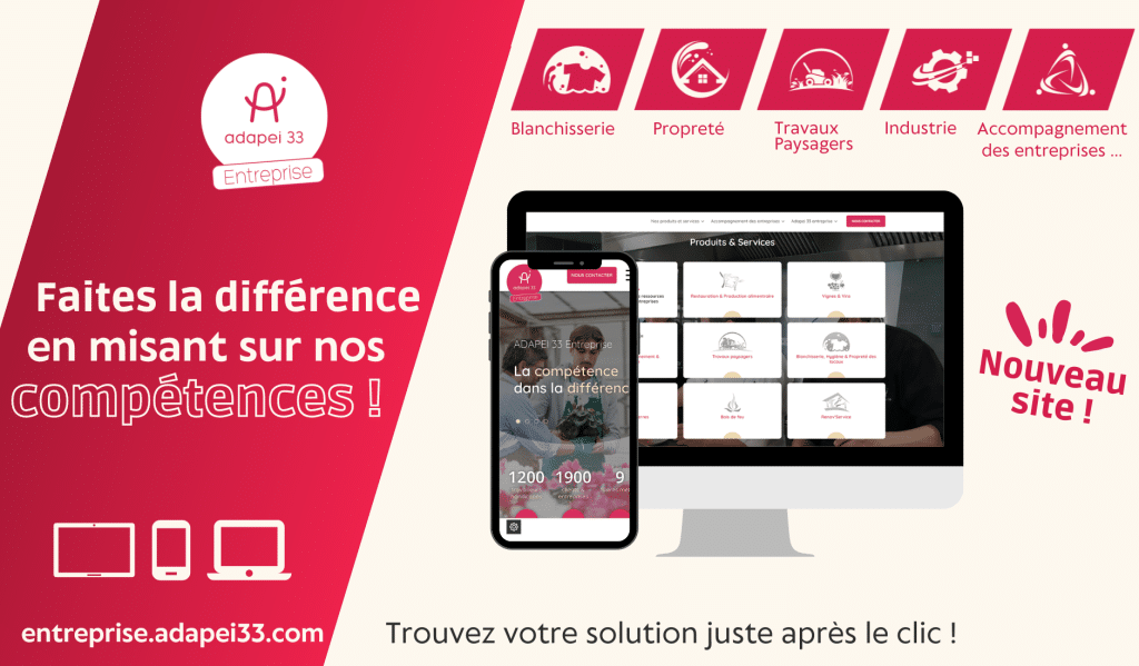 Nouveau site web Adapei33 Entreprise - Adapei de la Gironde